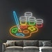 Art Gallery Led Sign, Palette Neon Light, Paintbrush Neon Sign, Studio ...
