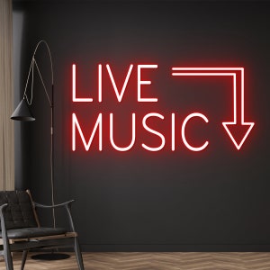 Custom Live Music Arrowhead Neon Sign, Personalized Live Music LED ...