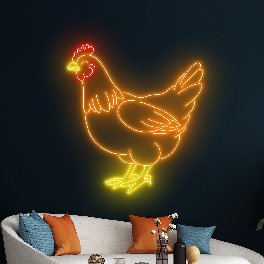 Hen Neon Sign, Hen Chicken Led Sign, Chicken Neon Light, Animal Led ...