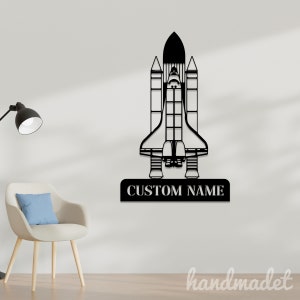 Personalized Space Shuttle Metal Wall Sign, Rocket Metal Wall Light ...