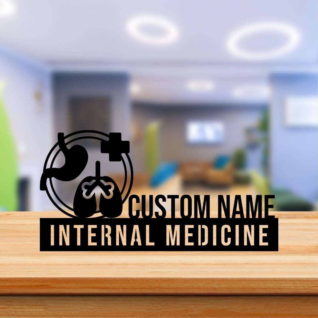 Custom Internal Medicine Desk Name Plate, Medicine Metal Nameplate for ...