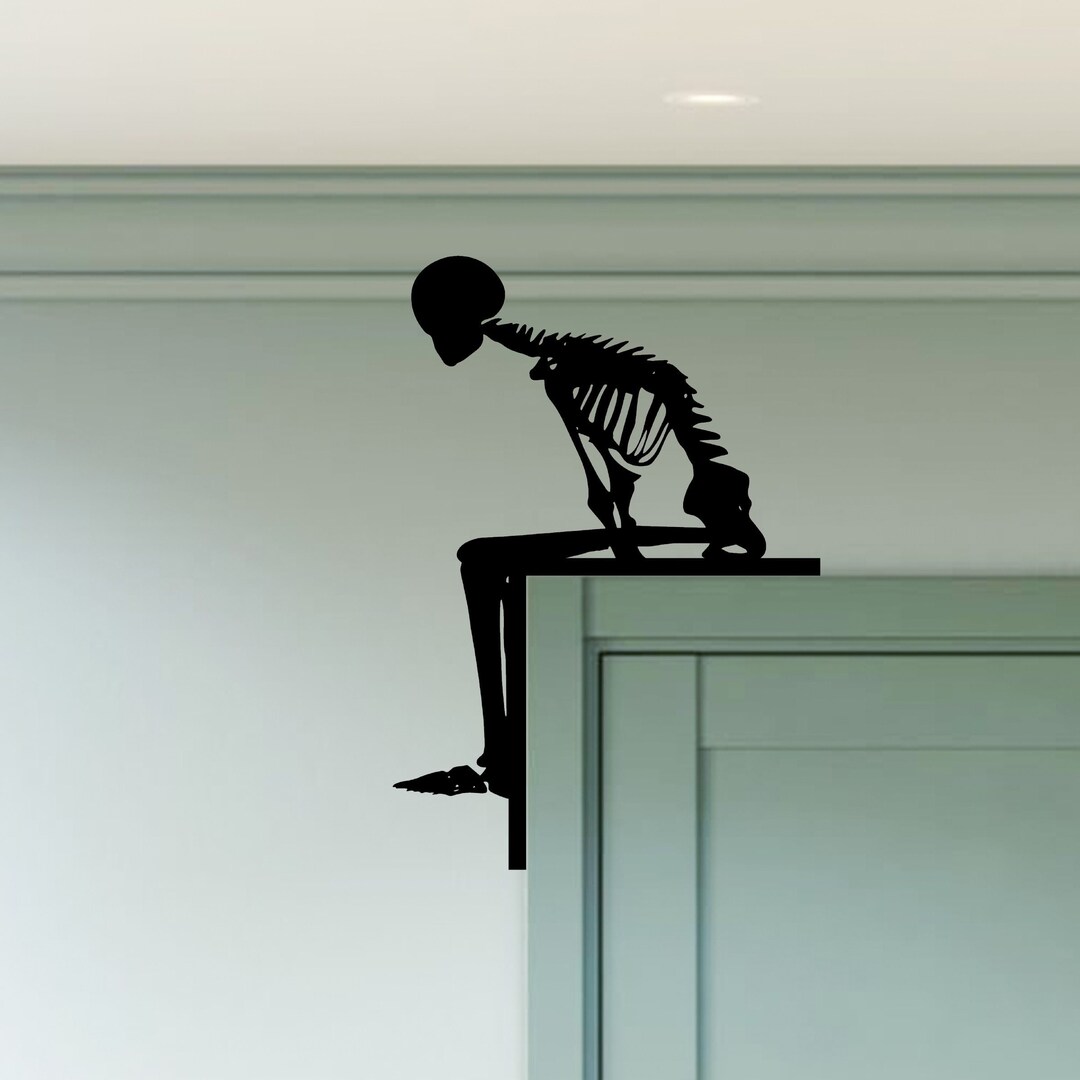 Personalized Skeleton Corner Metal Wall Art, Custom Skeleton Skull ...