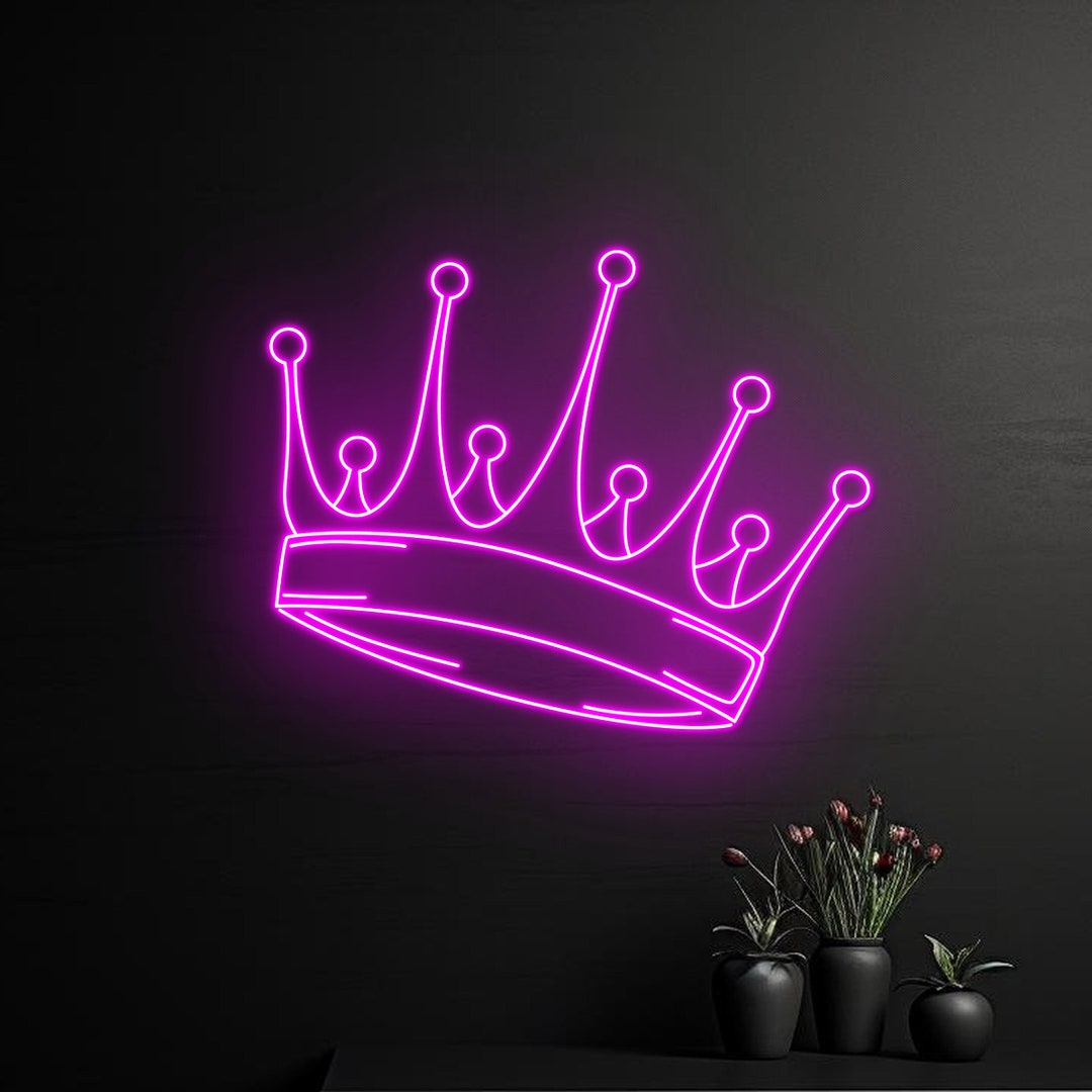 Crown Neon Sign, King Crown Led Sign, Queen Crown Led Light, Royal ...
