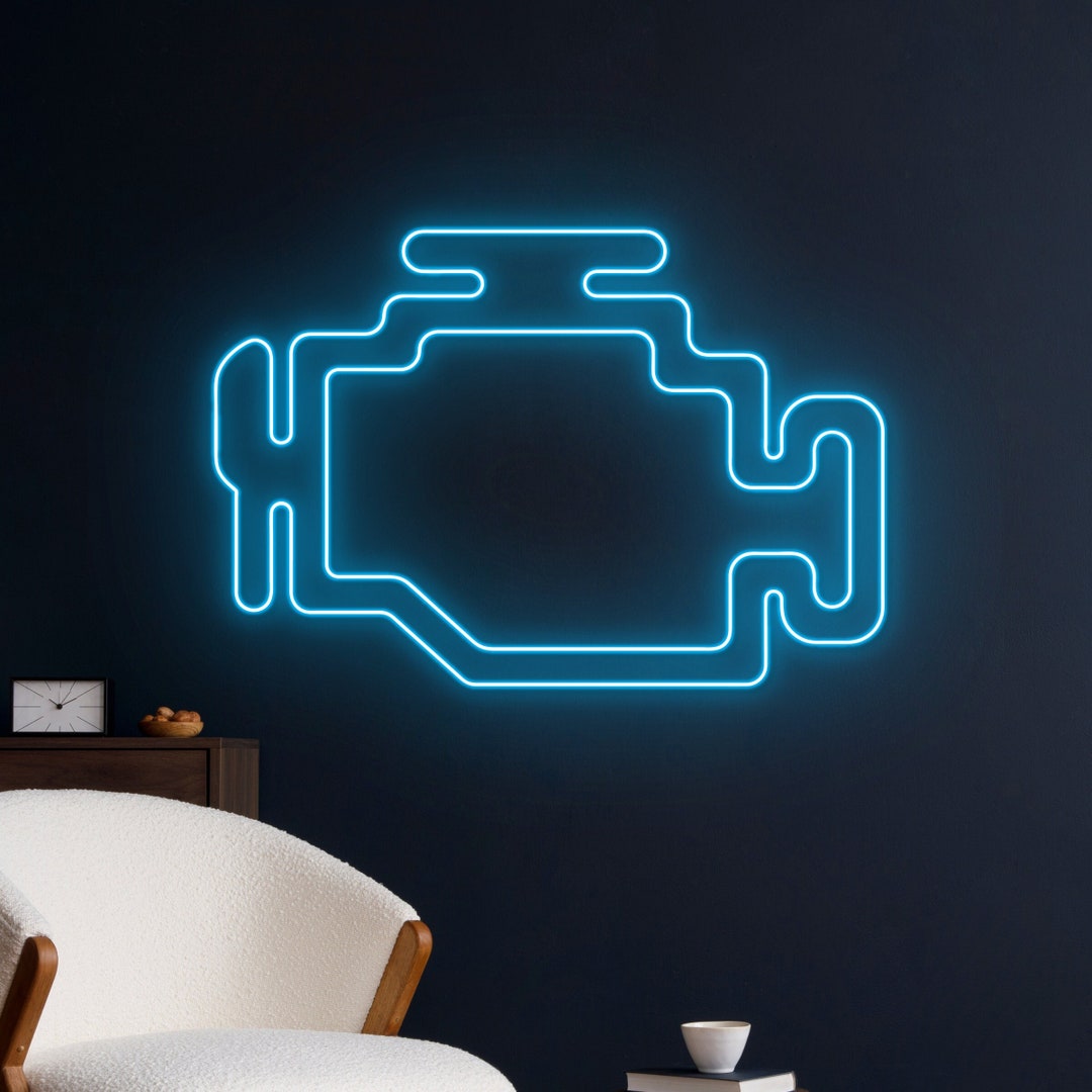Check Engine Neon Sign, Check Engine Led Sign, Sport Car Led Light ...