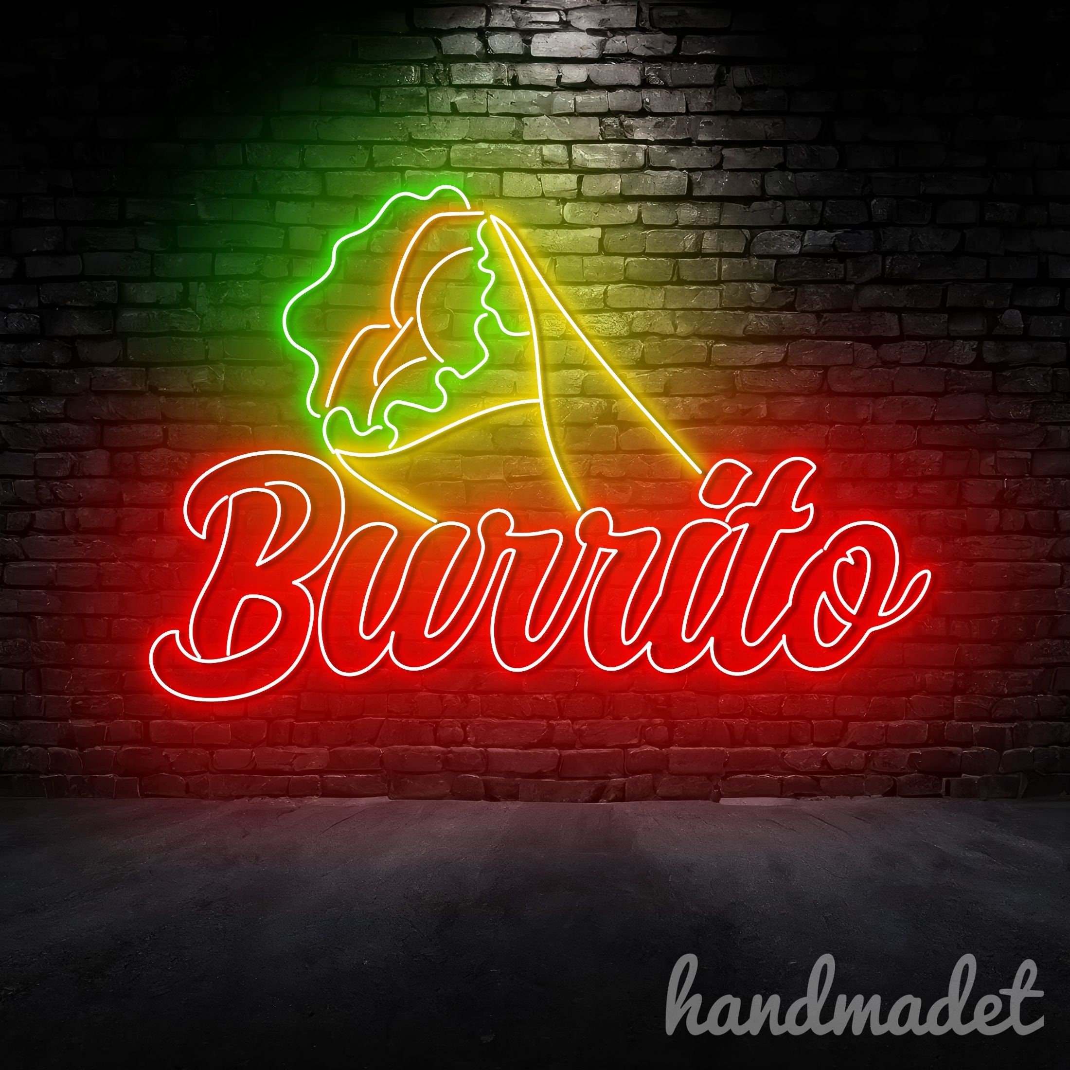 Burrito Neon Sign, Burrito Led Sign, Mexico Burrito Led Light, Burritos ...