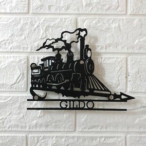 Custom Steam Engine Train Locomotive Metal Wall Art With LED Light ...