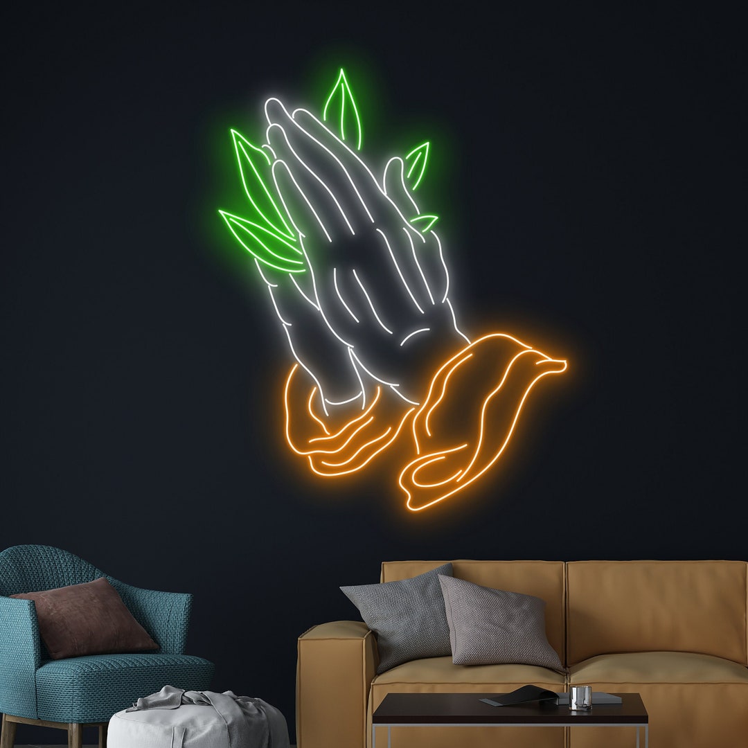 Weed Praying Hands Neon Sign Praying Hand Weed Leaf Neon - Etsy