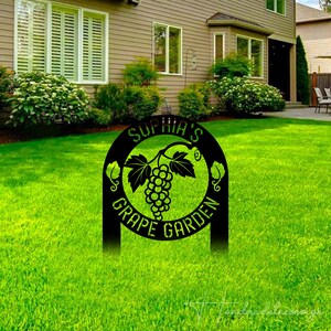 Custom Outdoor Grape Garden Metal Sign With Stakes Personalized Outdoor ...