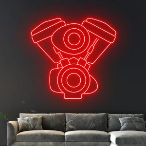 Motorcycle Engine Neon Sign, Motorcycle Engine Led Sign, Motorbike Led ...