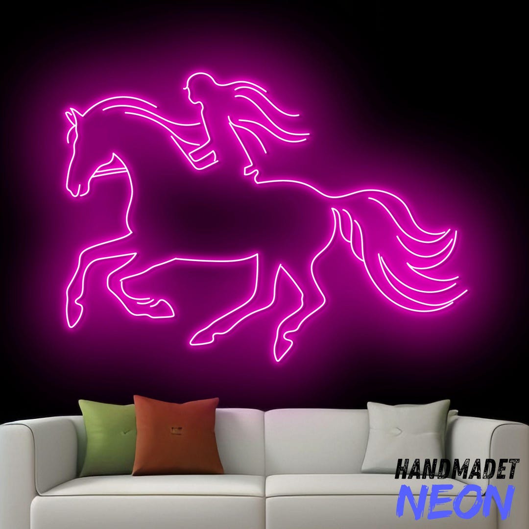 Horse Racing Neon Sign, Horse Riding Led Sign, Horse Racing Neon Light ...