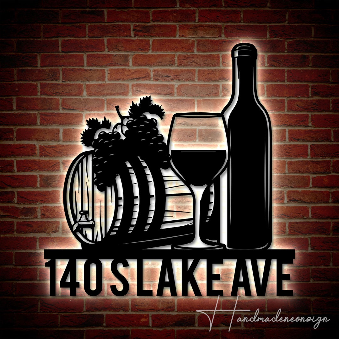 Personalized Vineyard Home Number Metal Sign | Custom Vineyard Address ...