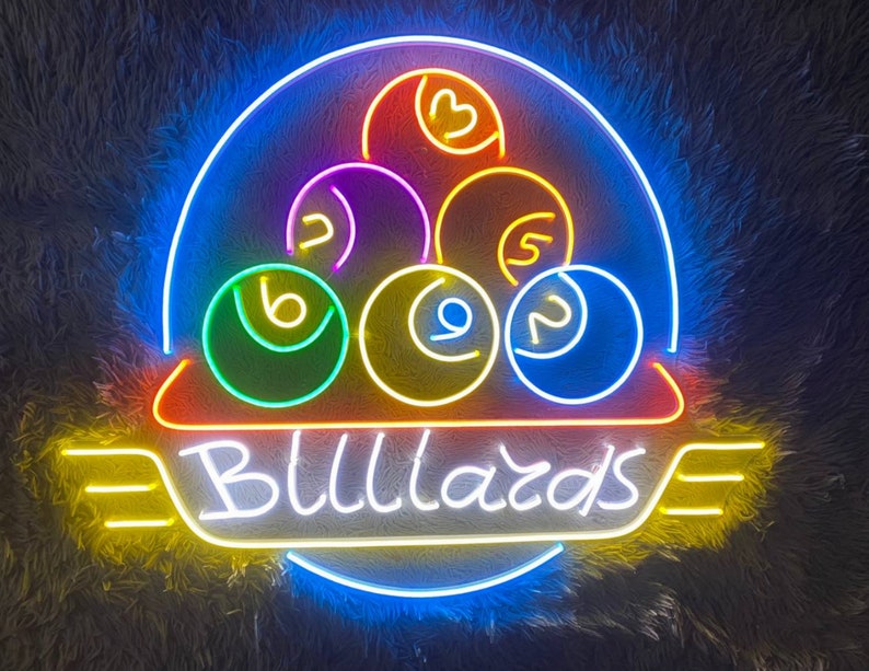 Custom Billiards Led Sign Billiards Neon Sign Wall Decor - Etsy