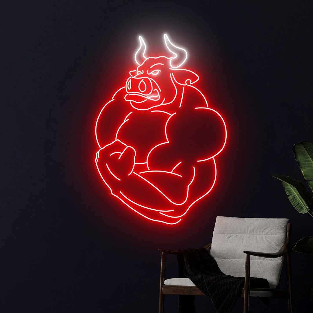 Bull Neon Sign, Bull Neon Light, Buffalo Led Sign, Buffalo LED Light ...