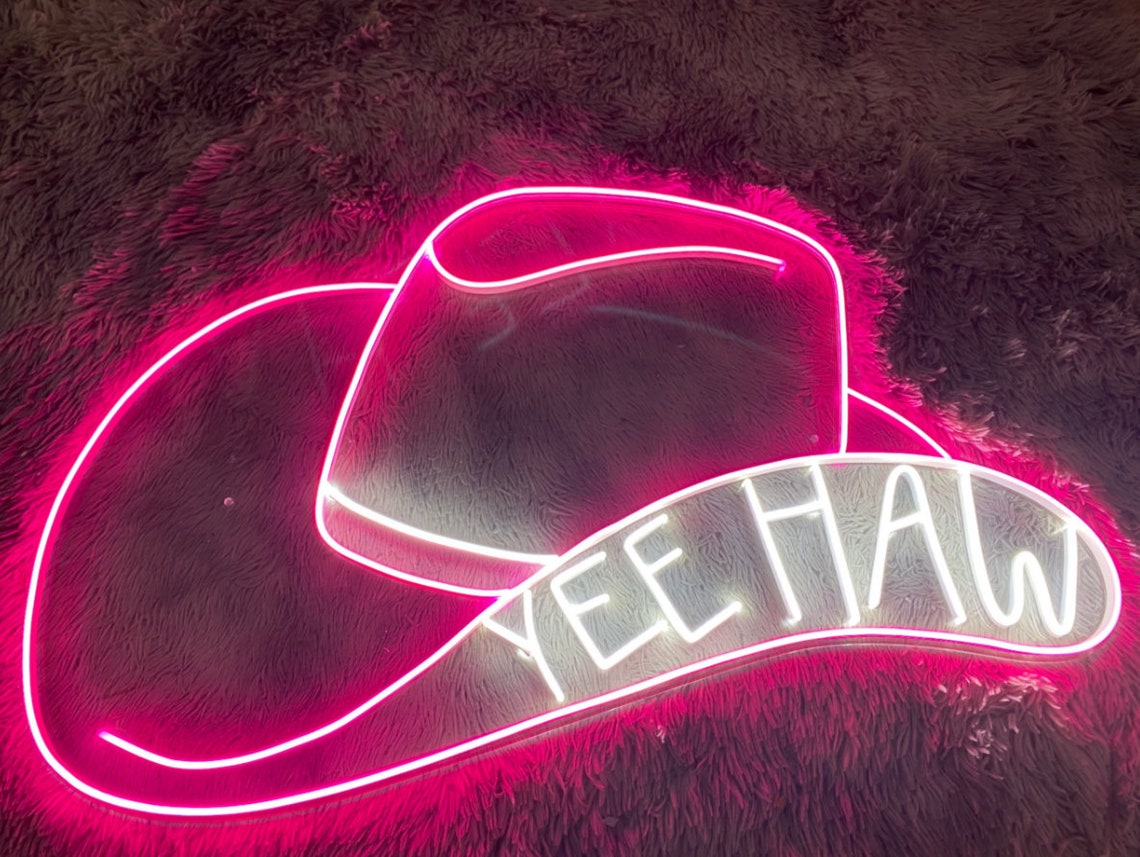 Cowboy Hat Led Sign Cowboy Hat Neon Sign Wall Decor Neon - Etsy