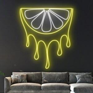 Dripping Lemon Neon Sign, Lime LED Sign, Lemon Fruit Neon Light ...