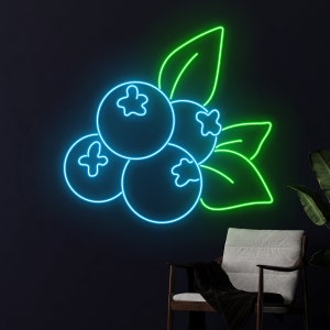 Blueberry Neon Sign, Blueberry LED Sign, Berry Neon LED Light, Fruit ...