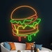 Burger Neon Sign, Burger Neon Light, Burger Led Light, Fast Food Led ...