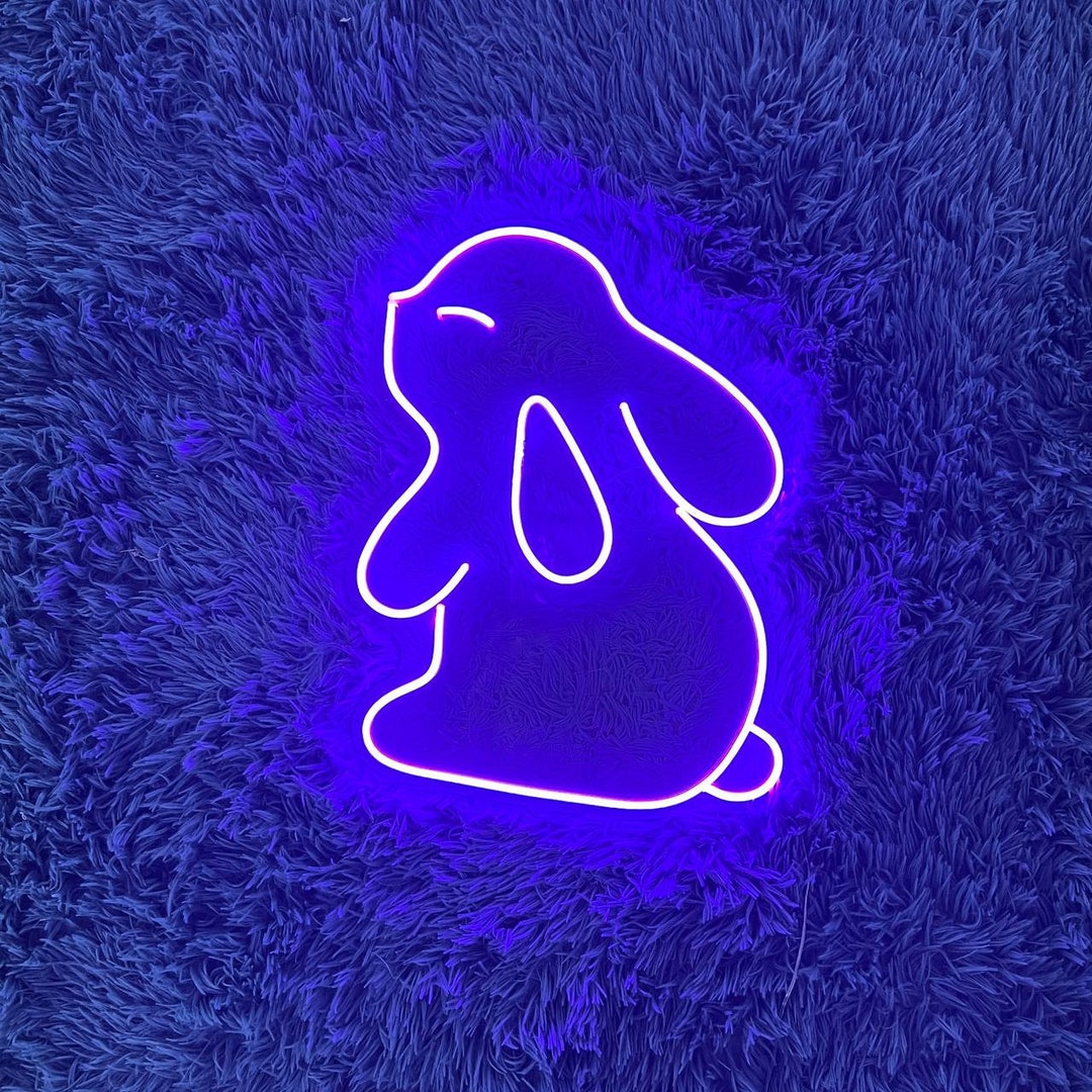 Rabbit LED Neon Sign, Cute Bunny Neon Sign, Bunny Neon Led Light ...
