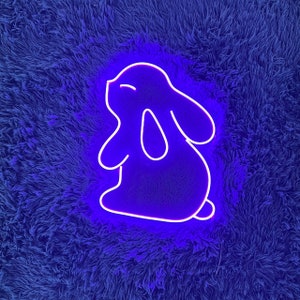 Rabbit LED Neon Sign, Cute Bunny Neon Sign, Bunny Neon Led Light ...