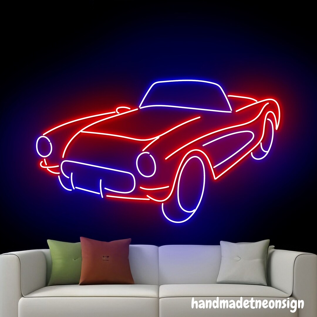 Retro Car Neon Wall Sign, Driver Led Wall Sign, Vehicle Neon Wall Light ...