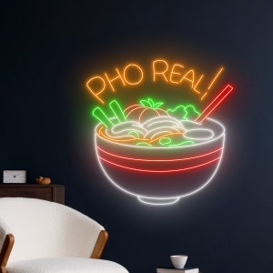 Pho Real Restaurant Neon Sign, Pho Neon Light, Pho Led Light, Pho Led ...
