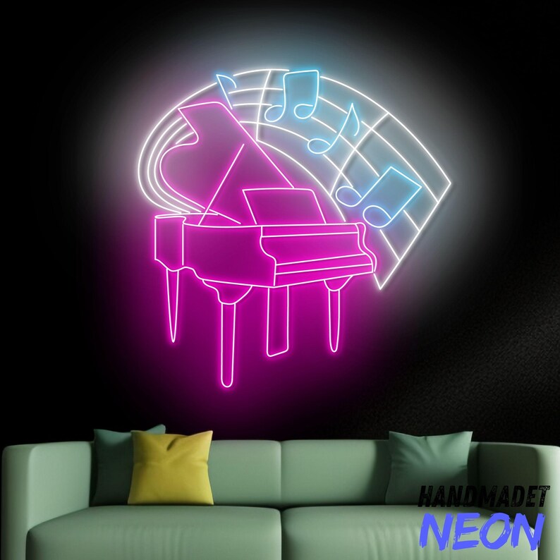 Piano Neon Sign, Music Note Led Sign, Music Piano Led Light, Pianist ...