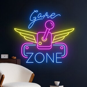 Game Zone Led Sign, Arcade Neon Sign, Wall Decor, Game Room Neon Sign ...