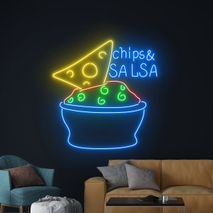 Chips and Salsa Neon Sign, Mexico Chip Neon Light, Chip Chip Hooray ...