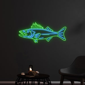 Walleye Fish Led Sign, Walleye Fish Neon Sign, Fish Led Light, Fish ...