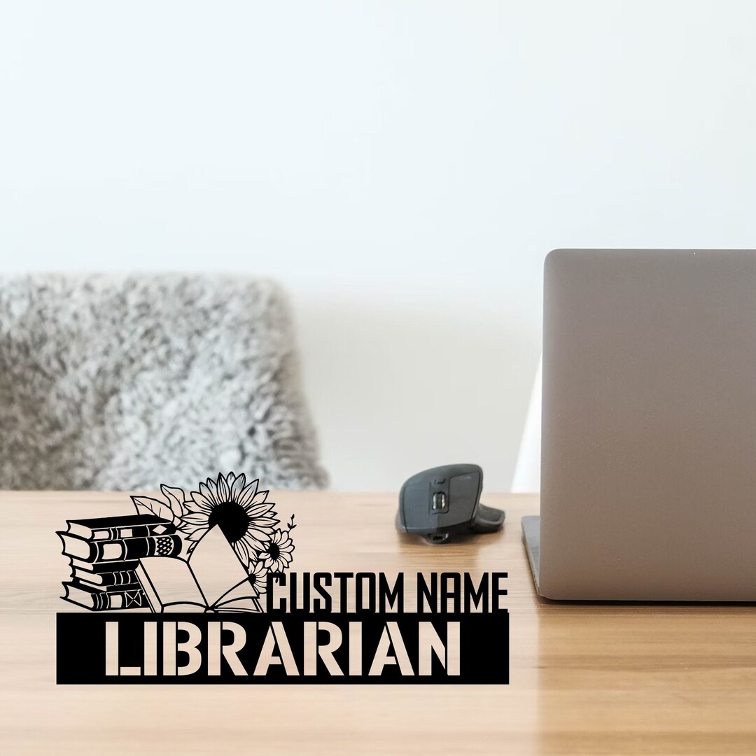 Custom Librarian Desk Name Plate, Librarian Metal Nameplate for Desk ...