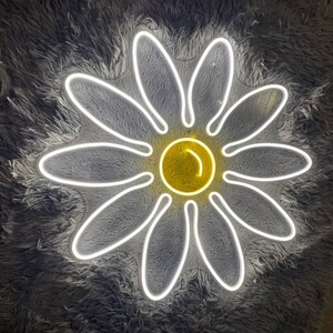 Daisy Flower Neon Sign, Daisy Bedroom Light Sign, Custom Flower Neon ...