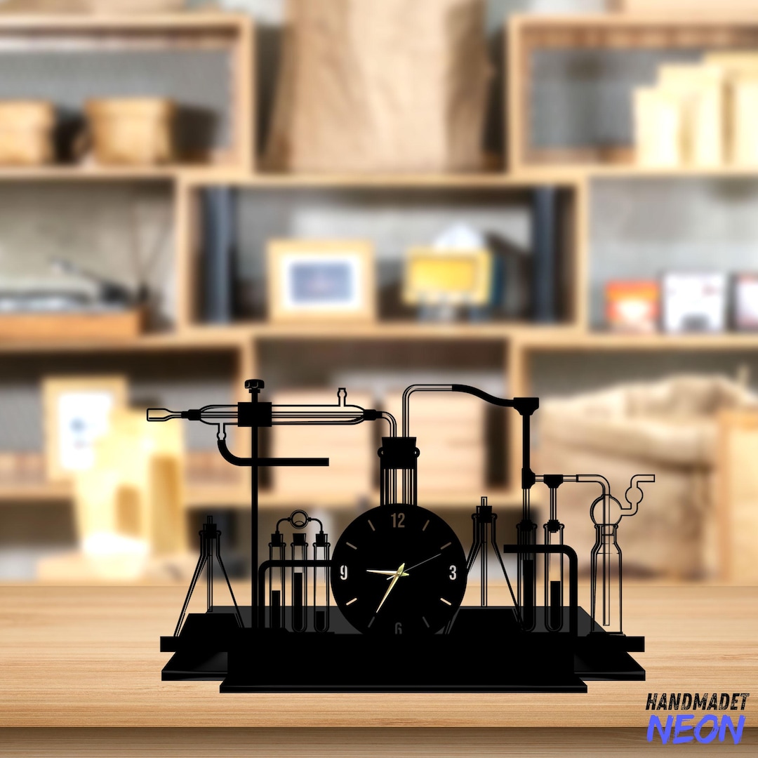 Custom Laboratory Equipment Tabletop Metal Clock, Chemistry Desktop ...
