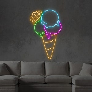 Ice Cream Neon Sign, Ice Cream Led Sign, Ice Cream Led Sign, Custom ...