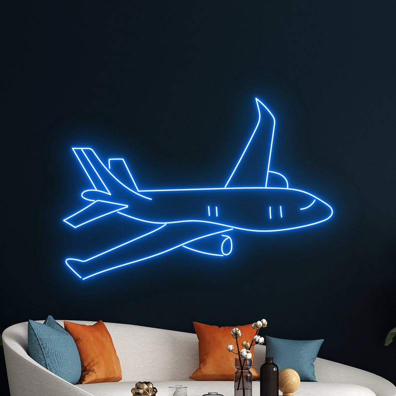 Custom Airplane Neon Sign, Airplane Led Sign, Airplane Wall Decor ...