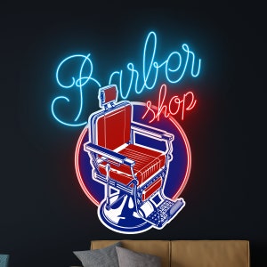 Barber Shop Decal Printed Neon Light, Barber Acrylic Led Light, Barber ...