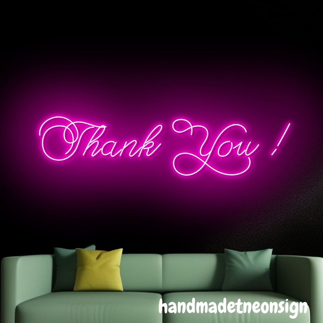 Thank You Neon Sign, Custom Quote Led Sign, Custom Thank You Neon Light ...