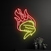 Fire Chicken Wing Neon Sign, Burning Fried Chicken Wings Led Sign ...