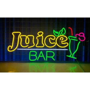 Juice Neon Sign, Juice Bar LED Light, Drink Led Sign, Smoothie Fruit ...