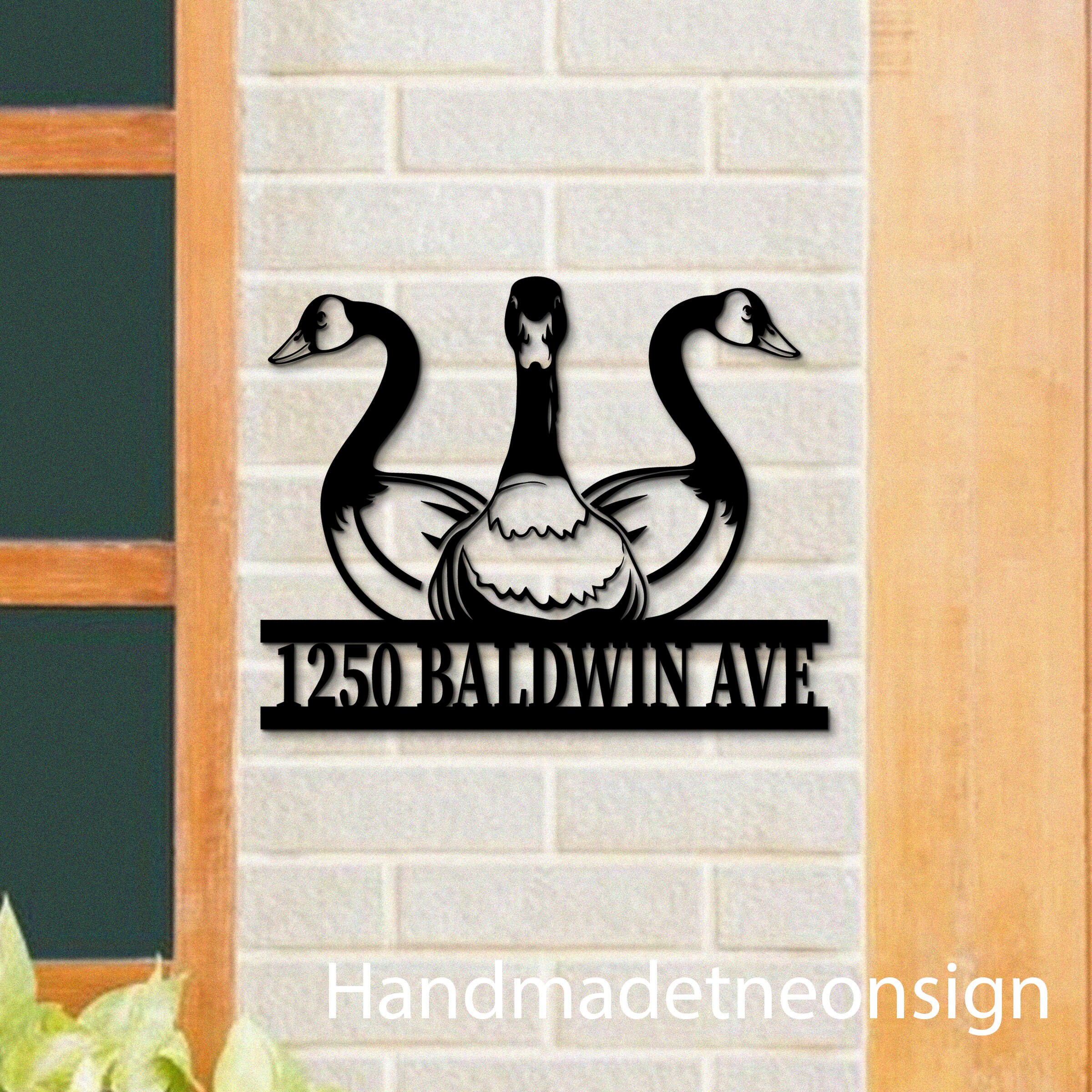 Personalized Goose House Number, Goose Home Number Metal Wall Sign ...