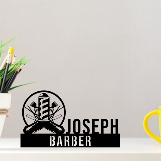 Custom Barber Desk Name Plate,barber Metal Nameplate for Desk,desk ...