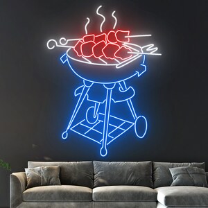 Barbeque Time Neon Light, BBQ Neon Sign, Barbecue Led Light, Grill Led ...