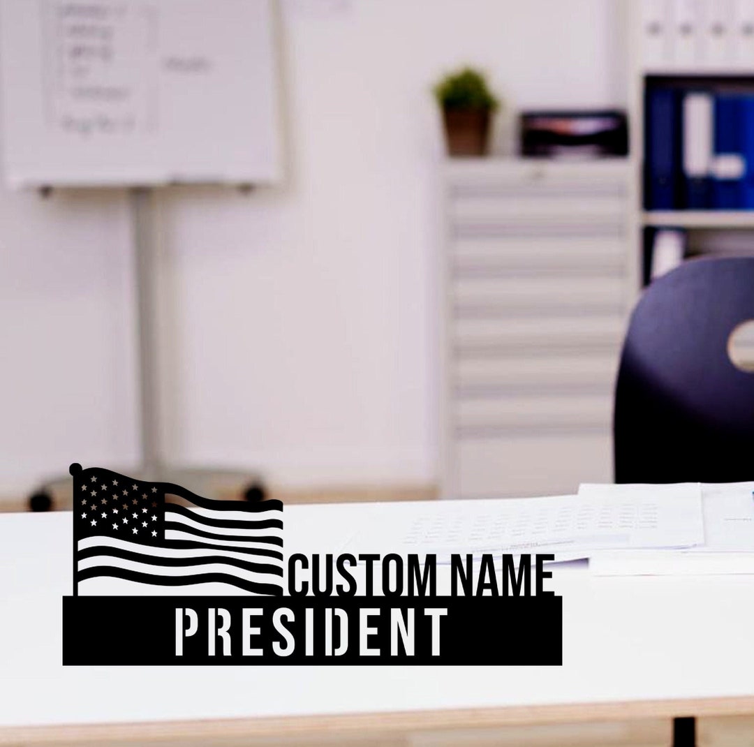 Custom President Desk Name Plate, President Metal Nameplate for Desk ...