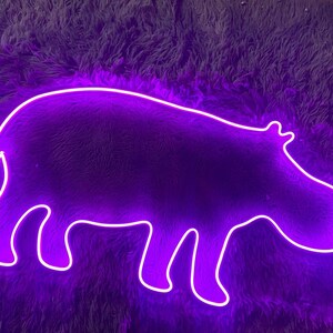 Hippo Neon Sign, Hippo Dog Led Sign, Hippo Led Sign, Custom Neon Sign ...