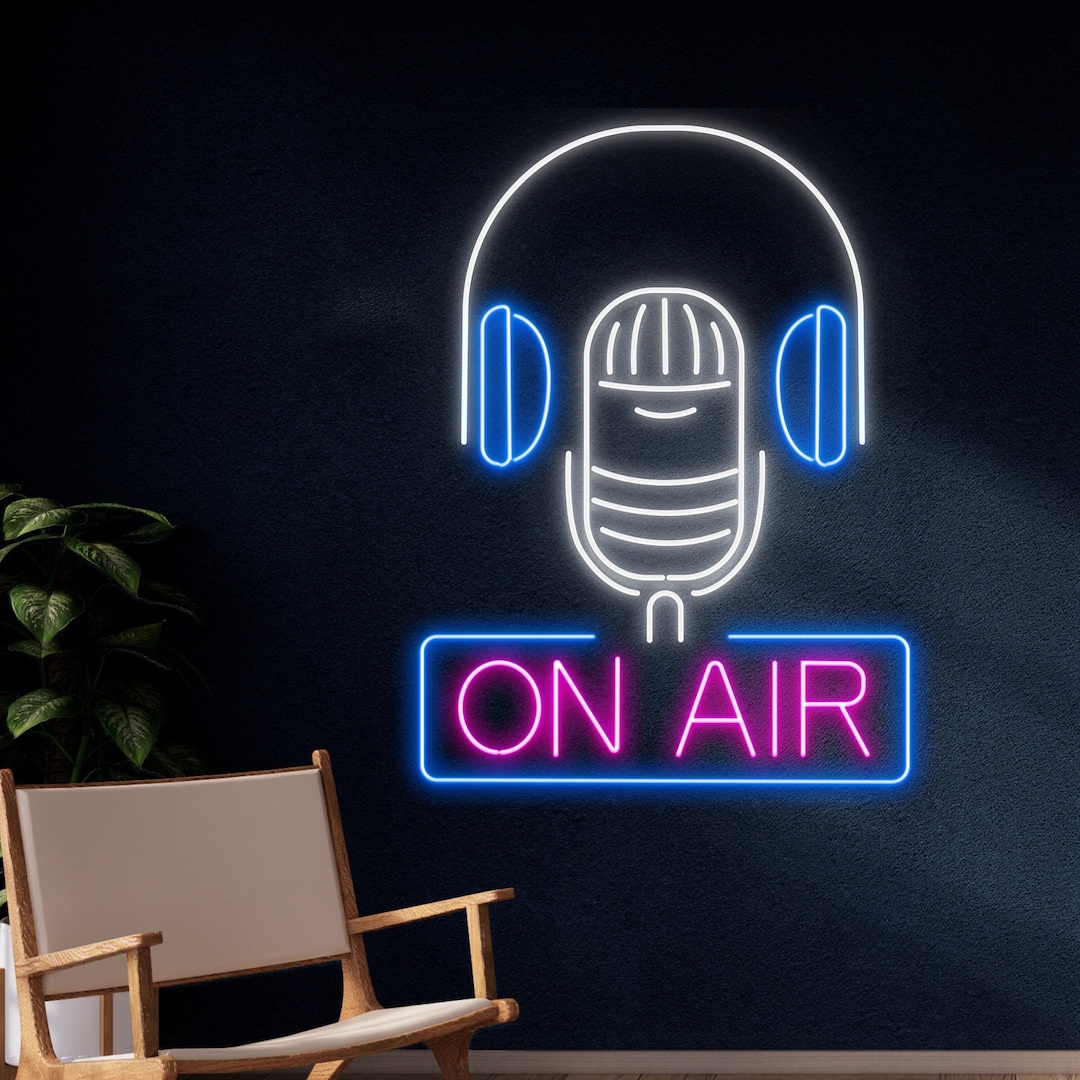 Custom on Air Radio Neon Sign, Record Studio Led Sign, Radio Recorder ...
