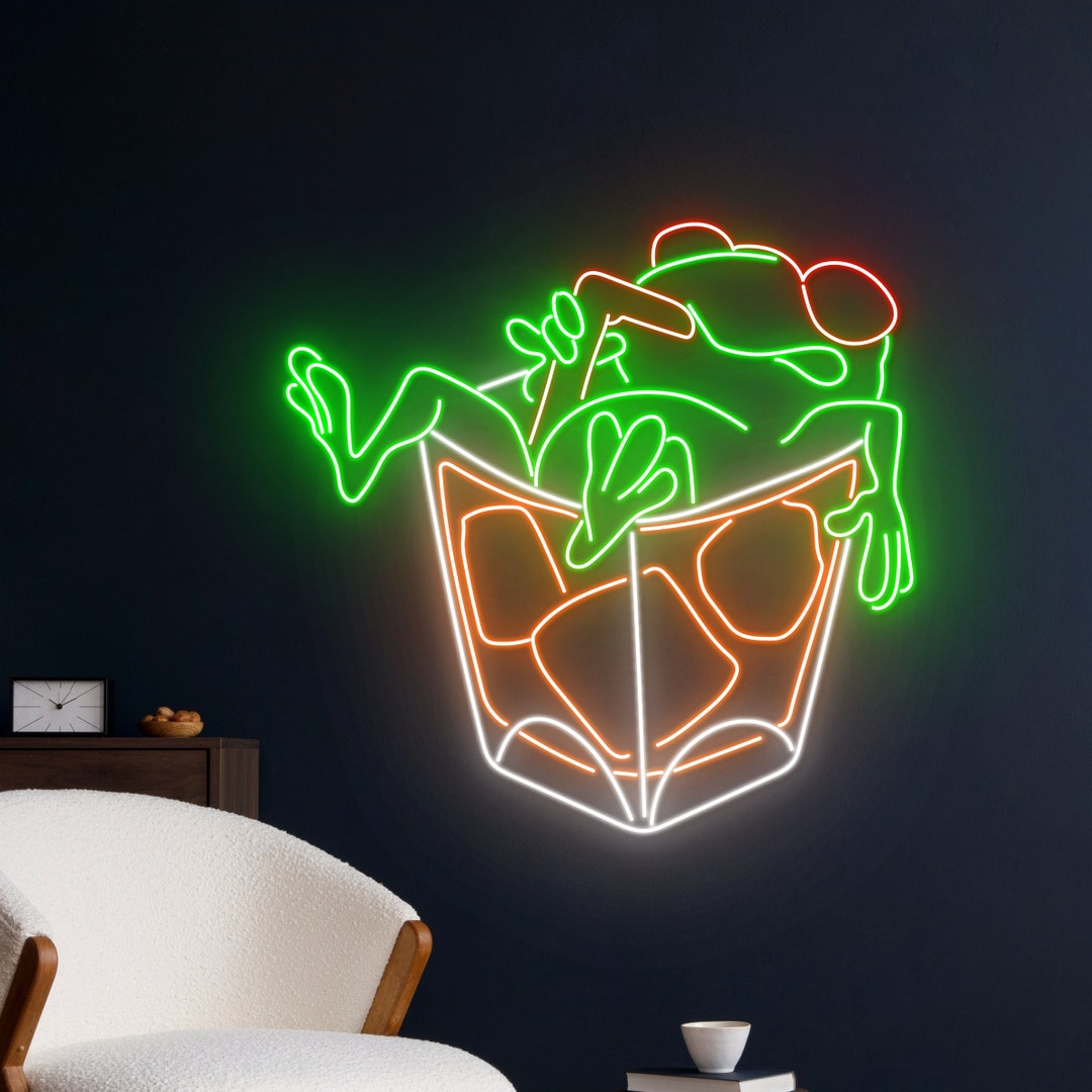 Frog Cocktail Led Sign, Frog Drinking Neon Light, Frog Wine Neon Sign ...