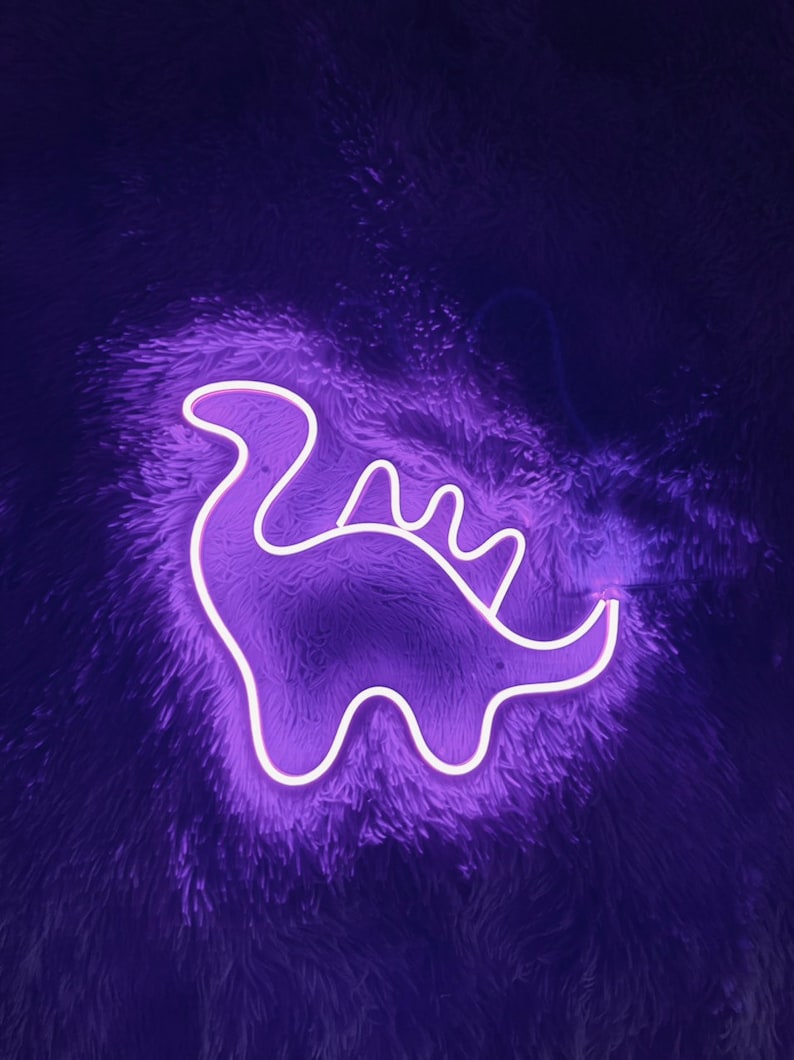Cute Dinosaur Led Sign Cute Dinosaur Neon Sign Wall Decor - Etsy