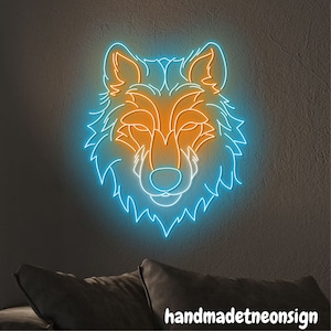 Wolf Head Neon Sign, Wolf Head Led Sign, Wolf Neon Light, Wolf Animal ...