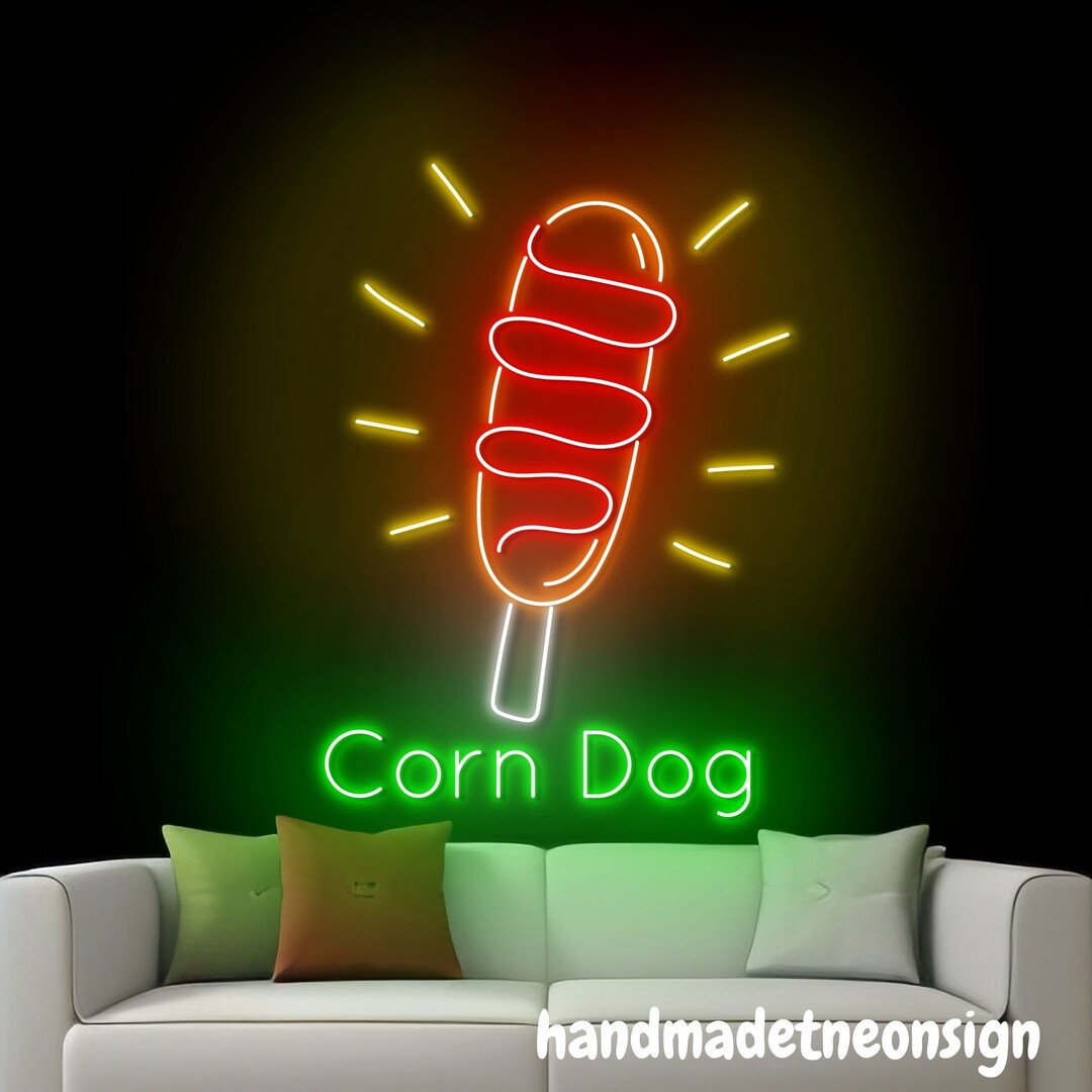 Corn Dog Neon Sign, Corn Dogs Led Sign, Corn Dog Neon Light, Corn Dog ...