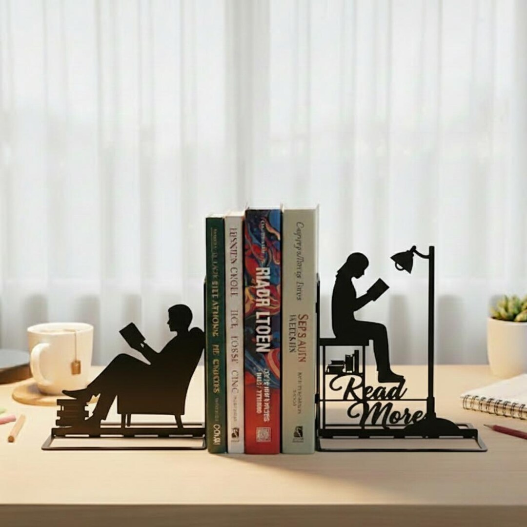 Personalized Reading Metal Bookends, Custom Name Metal Book Stopper ...