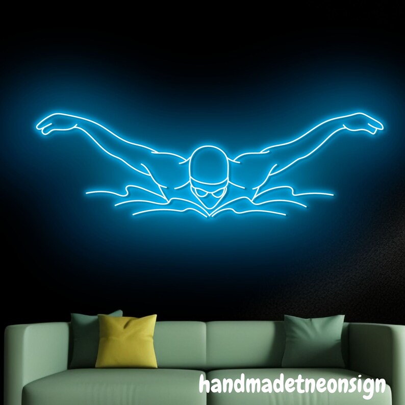 Swimmer Neon Sign, Custom Swimmer Led Sign, Swimming Neon Light ...